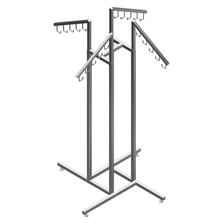 4 WAY RACK -4 SL. SQ. ARMS W/HOOKS - Kin-Lai